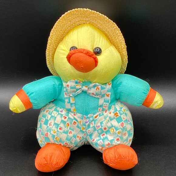 Dan Dee | Toys | Vintage Dan Dee Duck W Straw Hat Plush Stuffed Animal ...